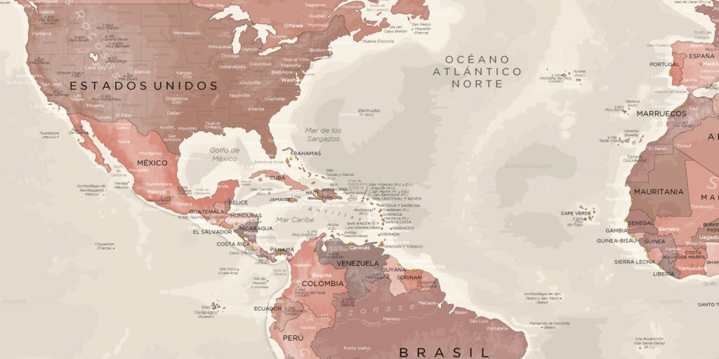 Hermoso Mapa Mundial - Mapa Mundial Grande - Idea de regalo