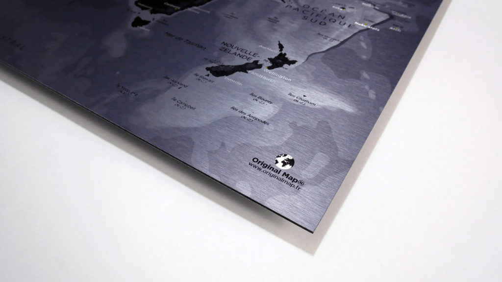 Mapamundi de Aluminio Pulido - Mapa del Mundo Metálico - Compra