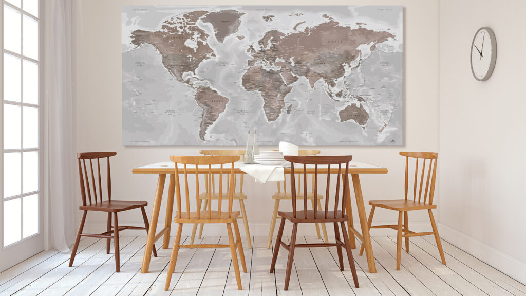 Póster de Mapamundi - Afiche de Mapa del Mundo - Mapa